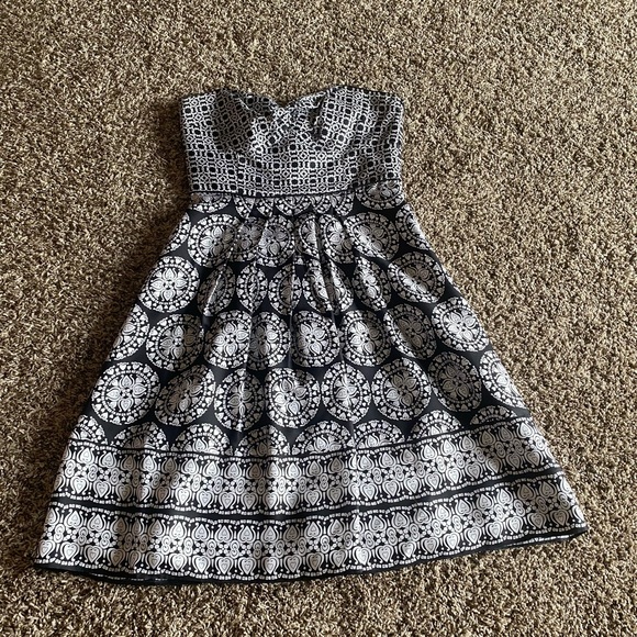 White House Black Market | Dresses | Strapless Black And White Dress From White House Black ...